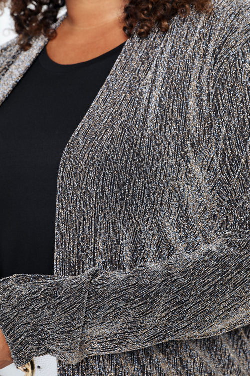 Kurze, unifarbene Bomberjacke mit Lurex – Paprika